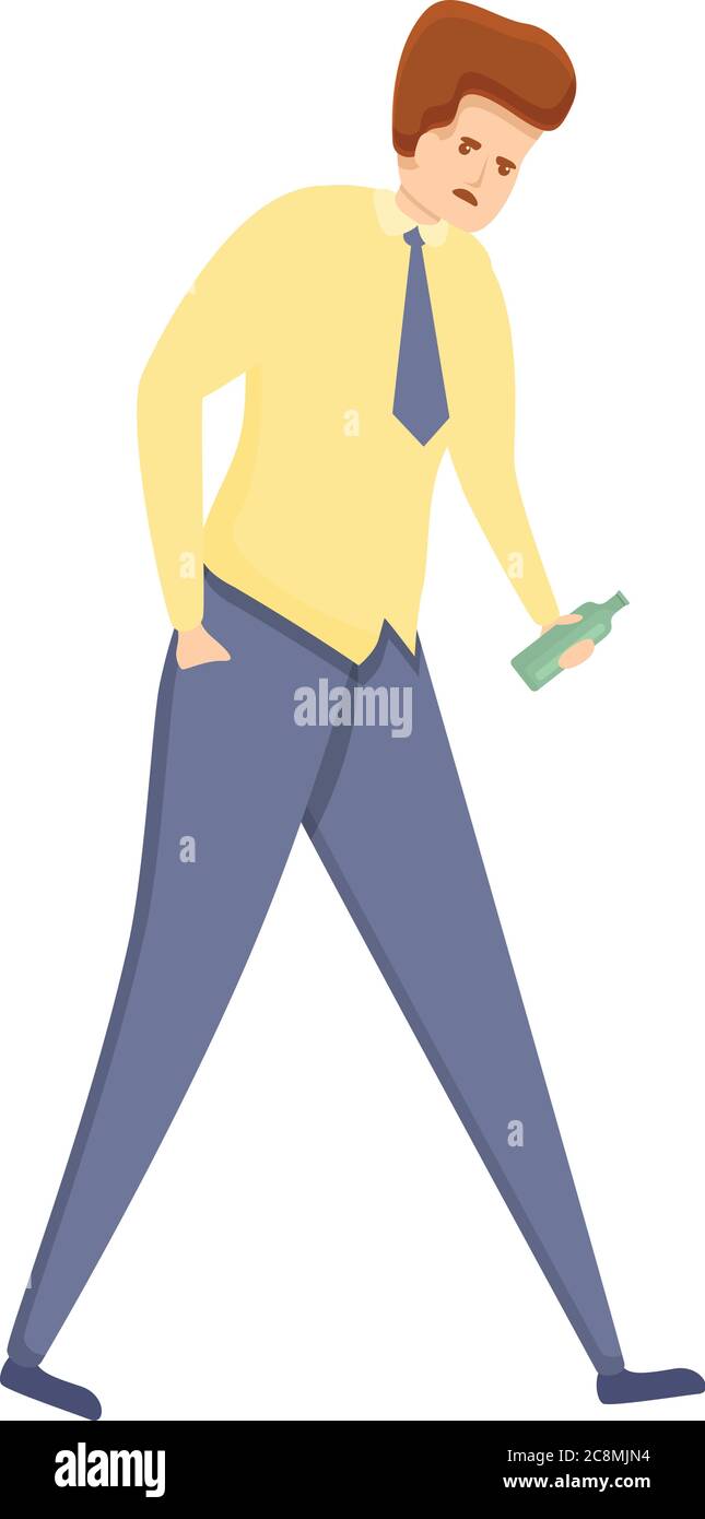 Sad jobless man icon. Cartoon of sad jobless man vector icon for web ...