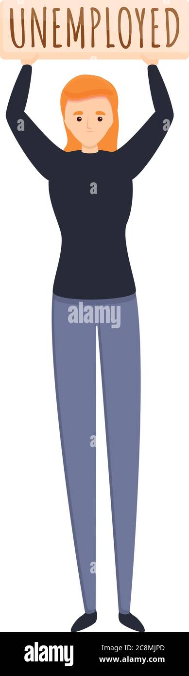 Jobless girl icon. Cartoon of jobless girl vector icon for web design ...