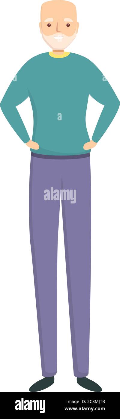 Happy senior man icon. Cartoon of happy senior man vector icon for web ...