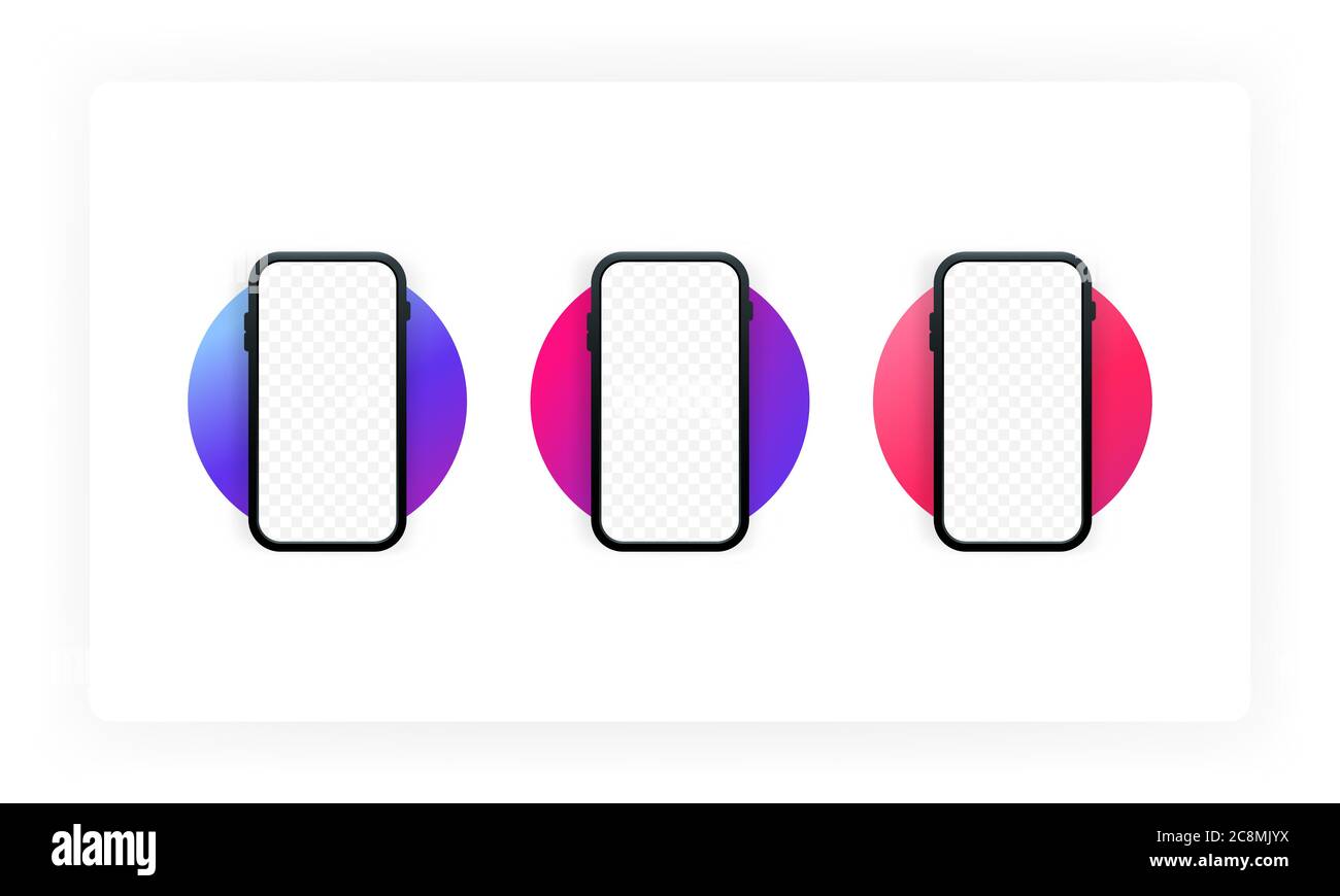 Smartphone frame less blank screen. Mockup generic device. UI UX ...