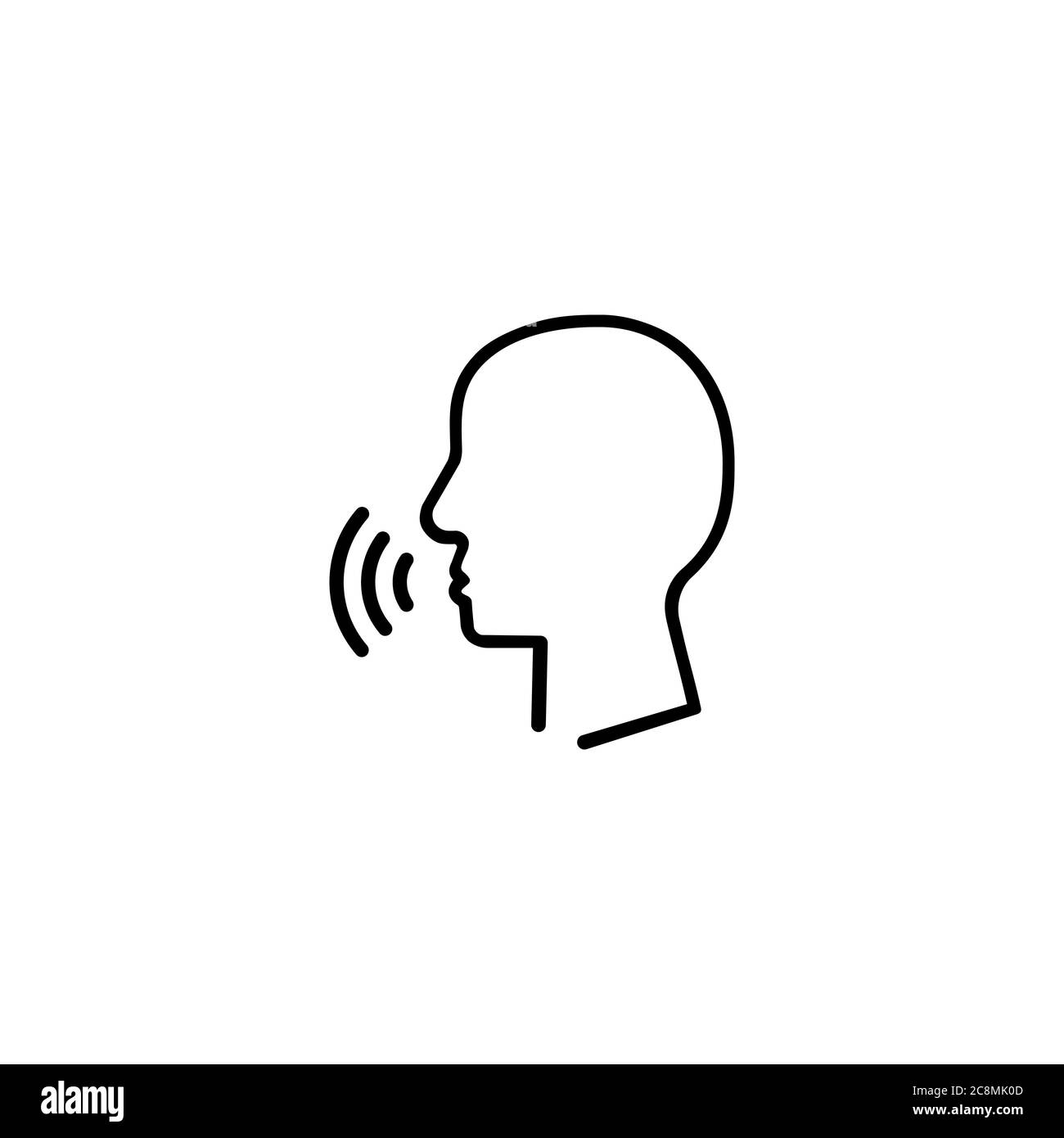 Voice recognition line icon. Vector on isolated white background. EPS ...