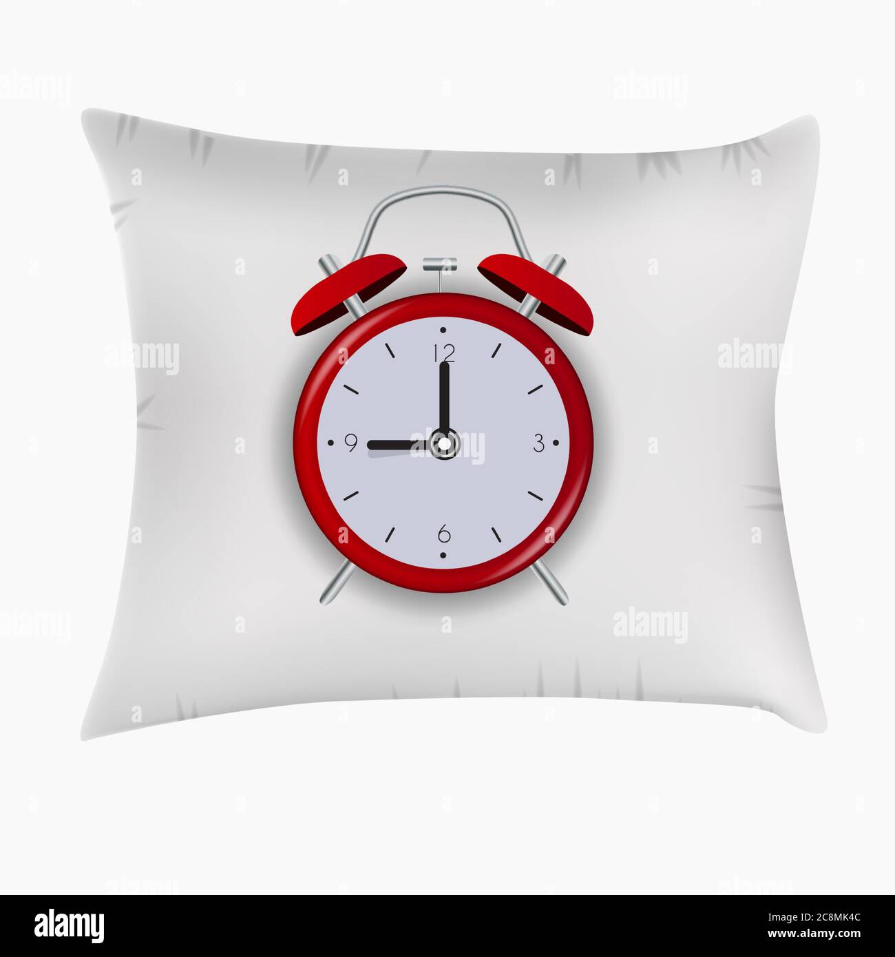 Alarm Clock on Pillow. Good Night Concept. Vector Illustration Stock ...