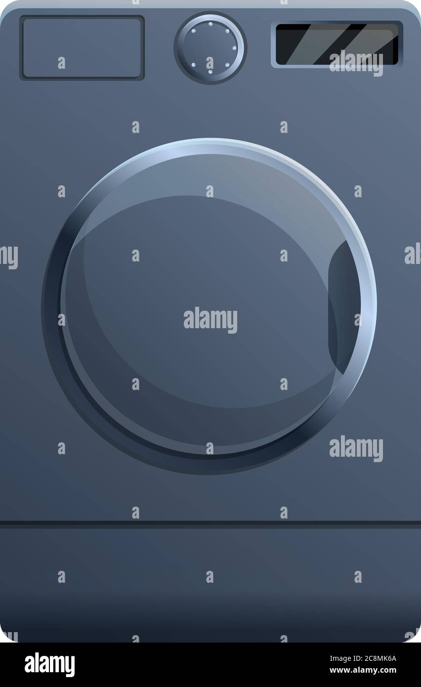 Black laundry dryer icon. Cartoon of black laundry dryer vector icon ...