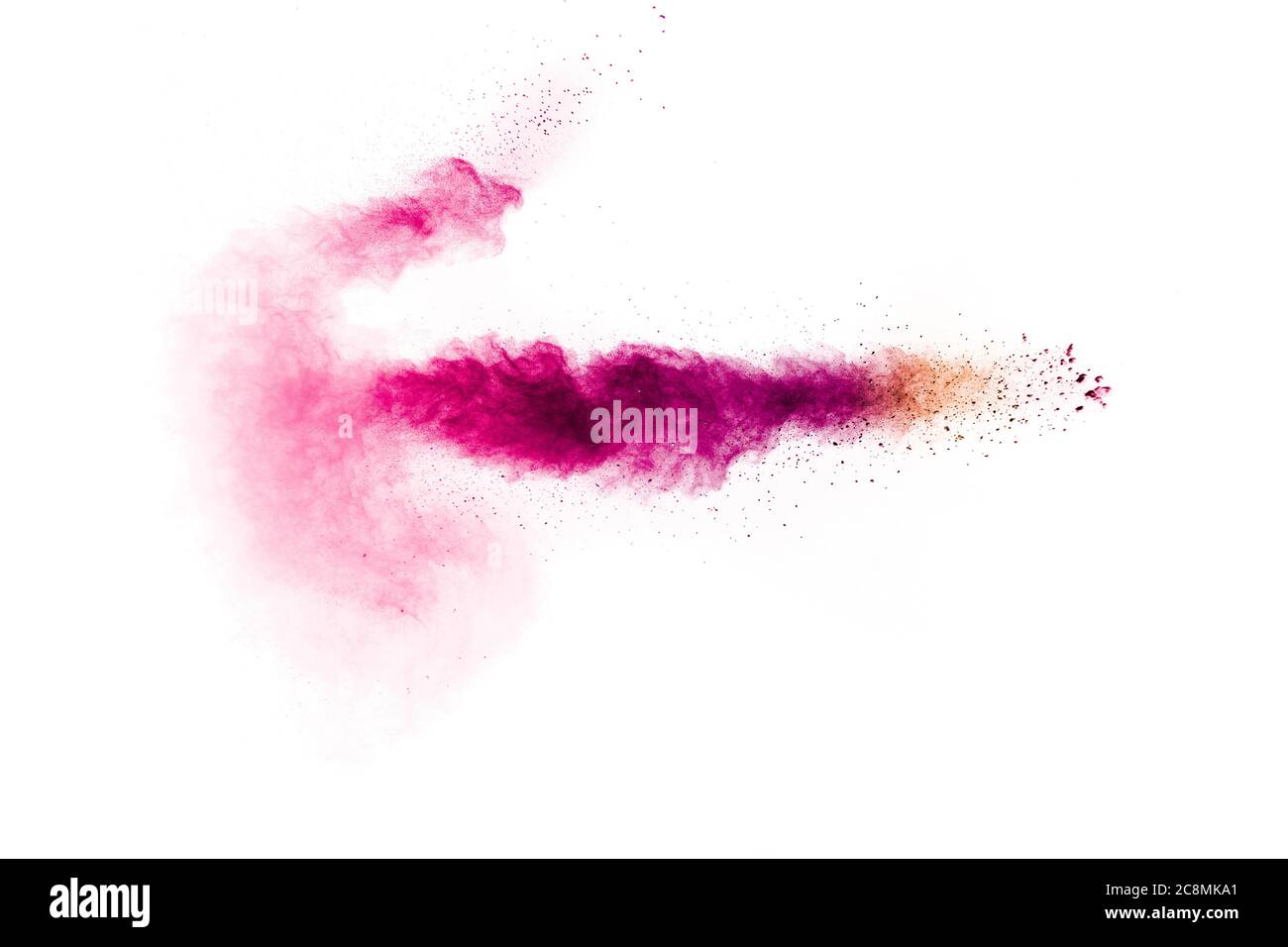 Pink powder explosion on white background. Pink dust splash cloud ...