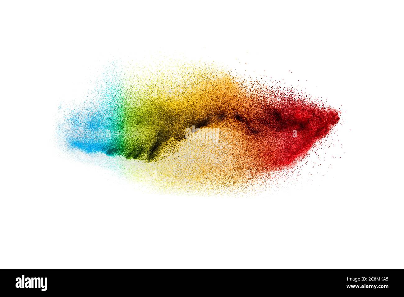 Multi colour powder explosion on white background. Launched colourful ...