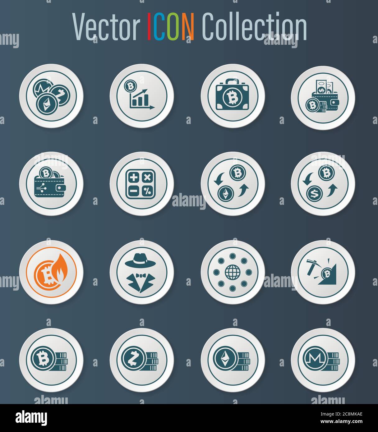Cryptocurrency icon set Stock Vector Image & Art - Alamy