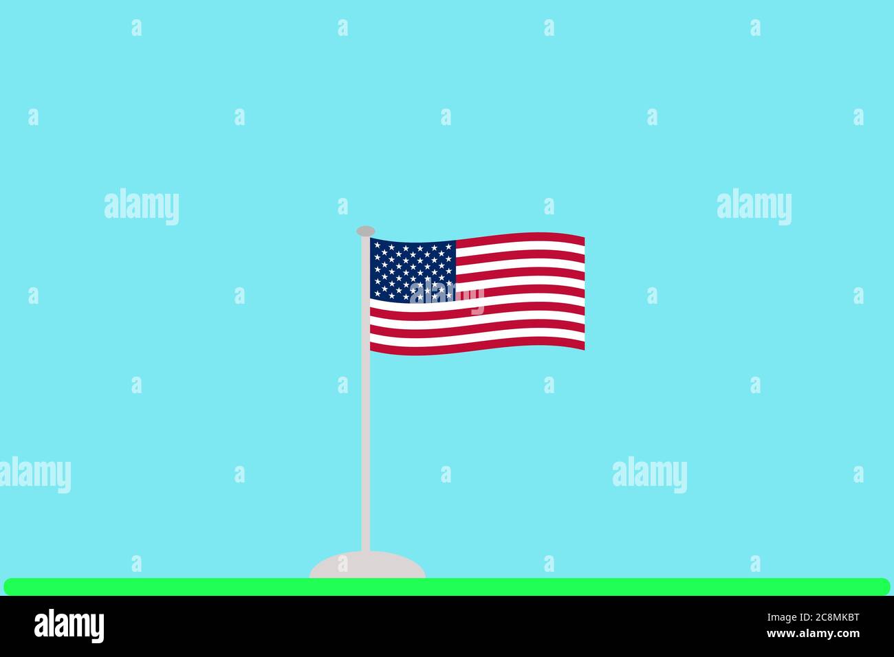 American flag pole grass Stock Vector Images - Alamy