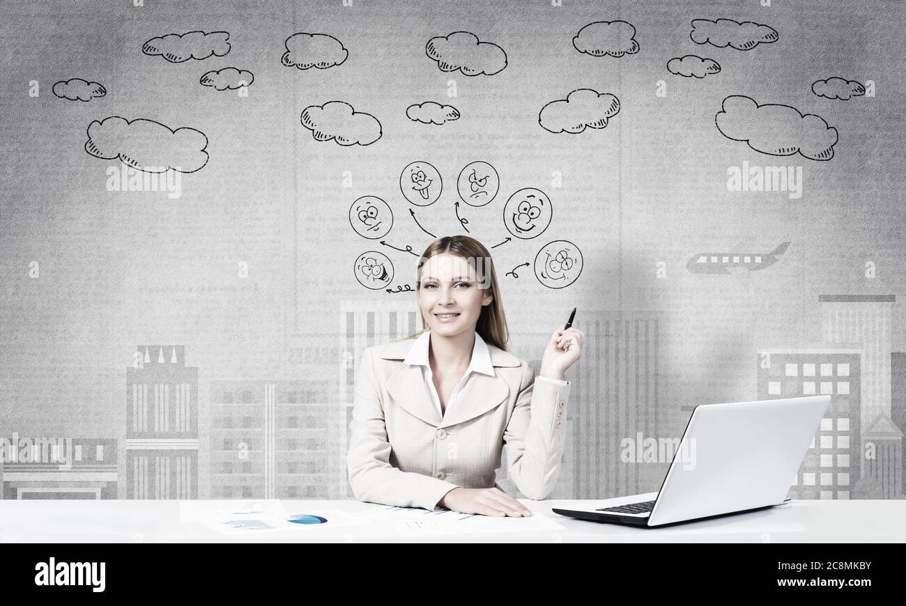 Designer in process of creative work Stock Photo - Alamy