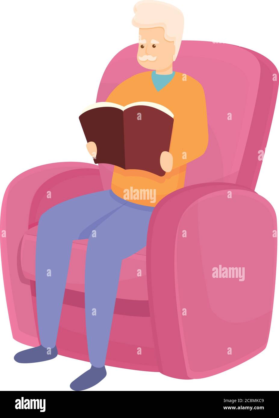 Reading old man icon. Cartoon of reading old man vector icon for web ...