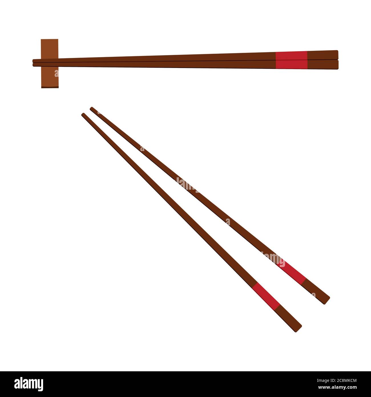 Chinese wooden chopsticks icon set isolated on white background Stock ...
