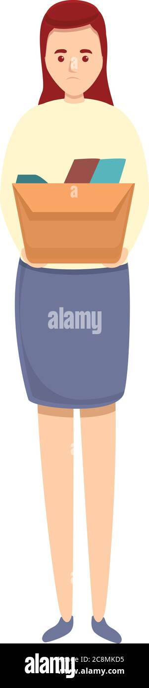 Sad jobless girl icon. Cartoon of sad jobless girl vector icon for web ...