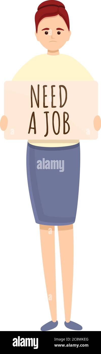 Seeking job woman icon. Cartoon of seeking job woman vector icon for ...