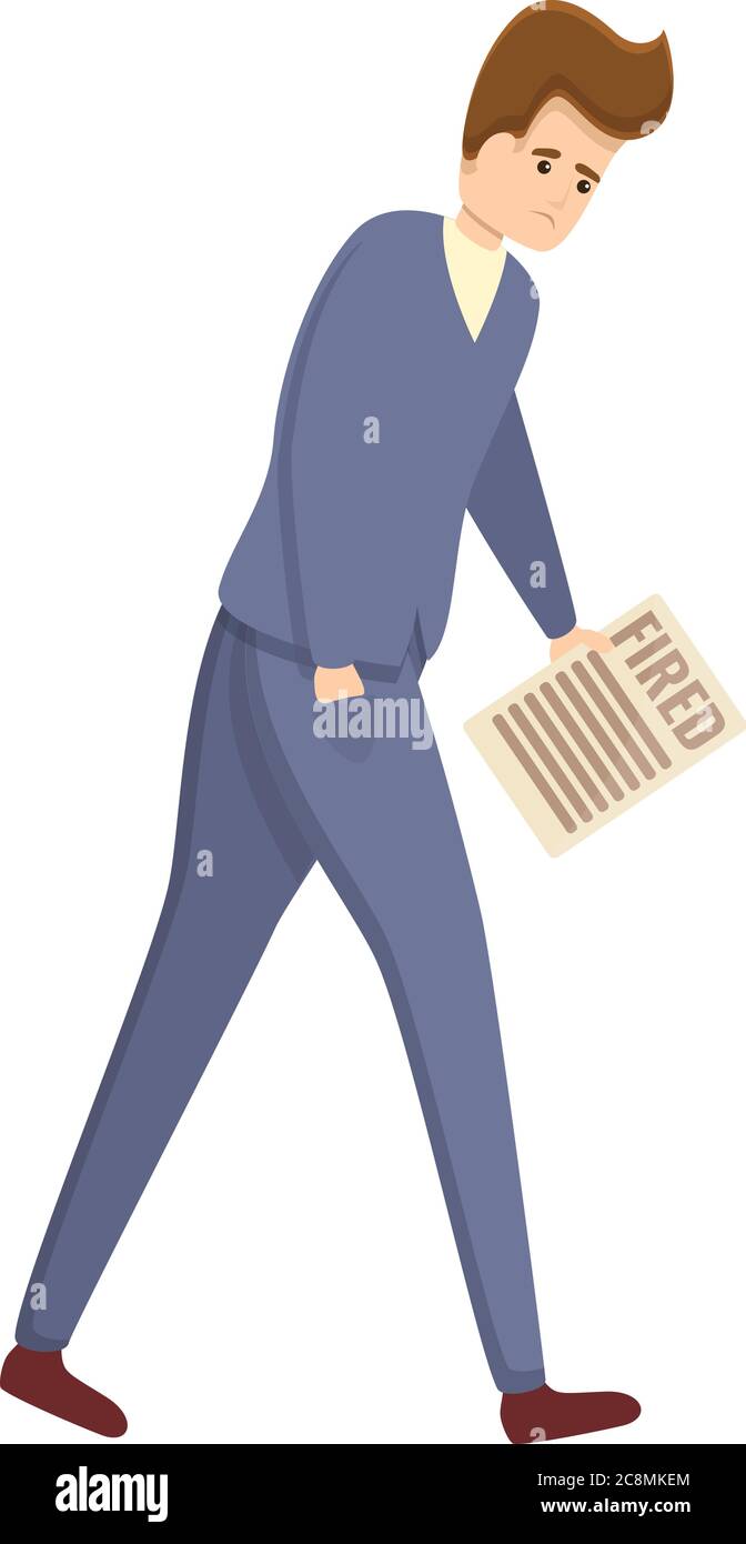 Fired worker icon. Cartoon of fired worker vector icon for web design ...