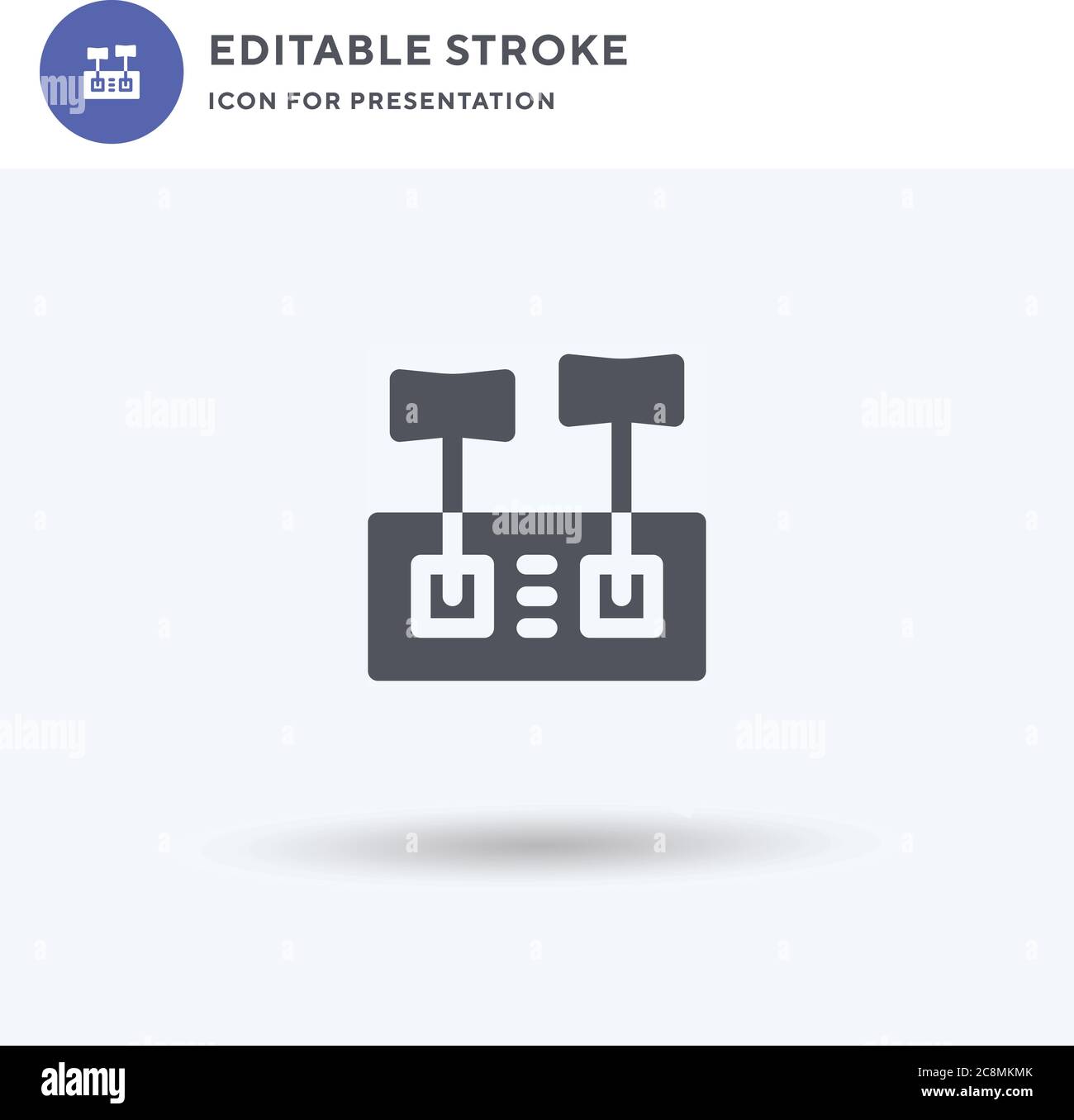 Control Lever icon vector, filled flat sign, solid pictogram isolated ...