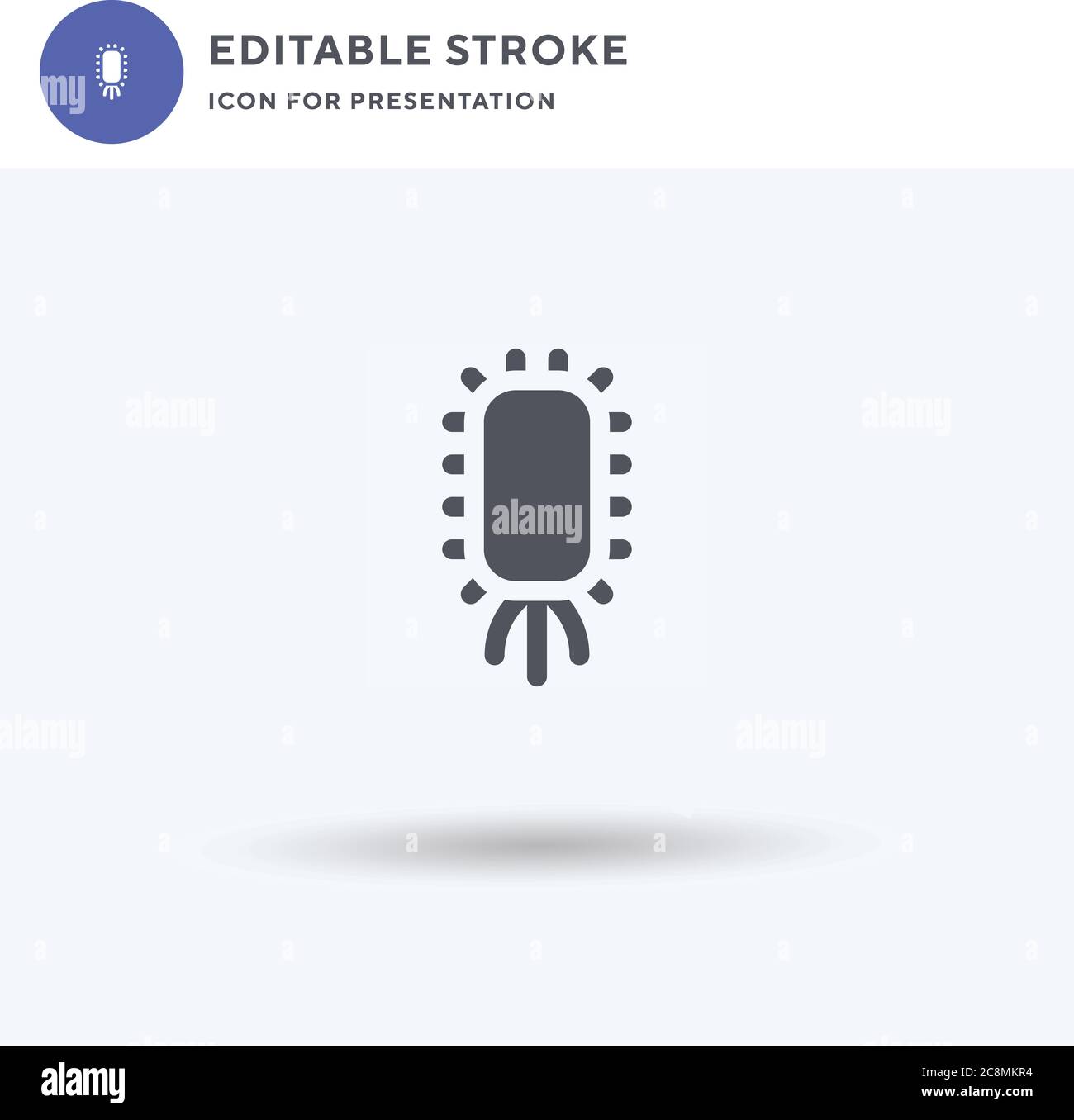 Bacteria icon vector, filled flat sign, solid pictogram isolated on ...