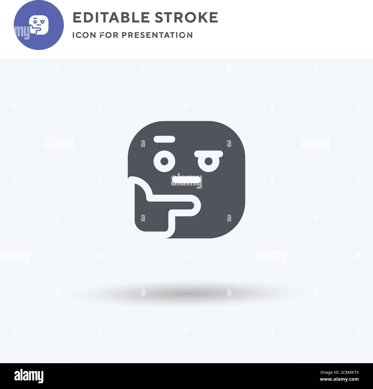 Thinking icon vector, filled flat sign, solid pictogram isolated on ...