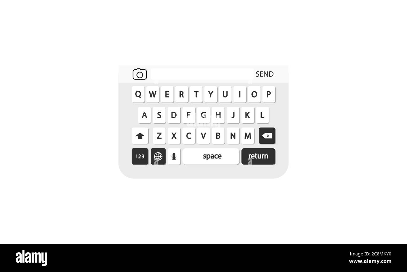 Keyboard of smartphone. Vector on isolated white background. EPS 10 ...
