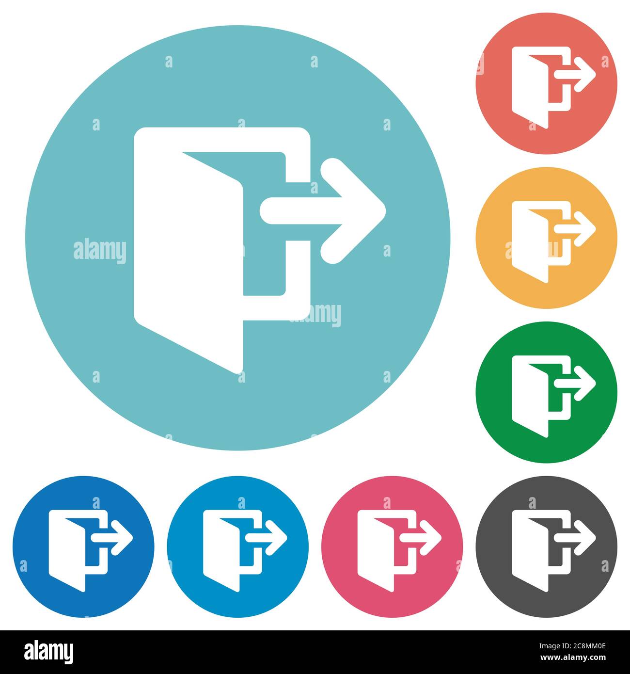 Flat exit icon set on round color background Stock Vector Image & Art ...