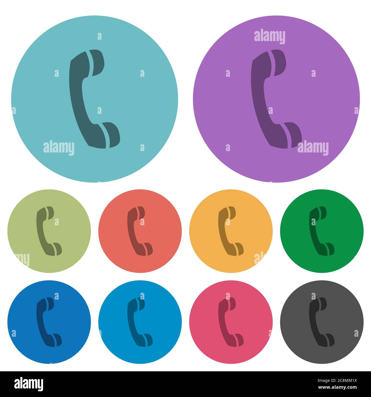 Color call flat icon set on round background. 10 variations included Stock Vector Image & Art ...