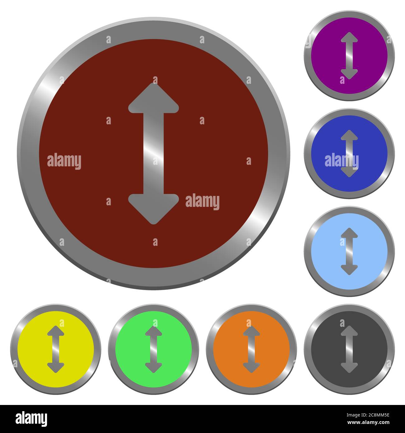Set of glossy coin-like color resize vertical buttons Stock Vector ...