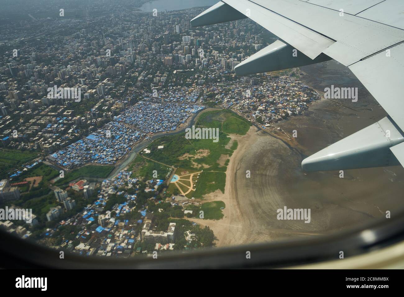 Aerial view of Mumbai from a commercial passenger flight Stock Photo ...