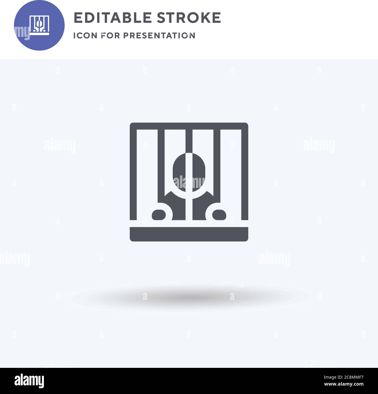 Prisoner icon vector, filled flat sign, solid pictogram isolated on ...