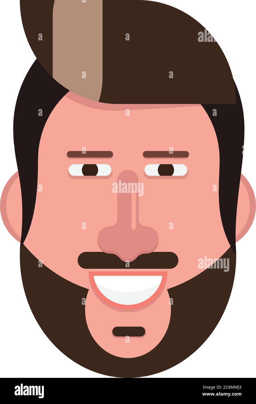 Cartoon Happy Face With Mustache