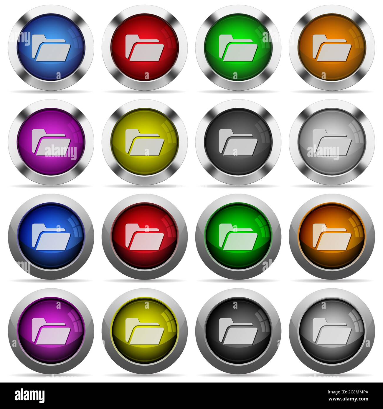 Set of folder open glossy web buttons. Arranged layer structure Stock Vector Image & Art - Alamy