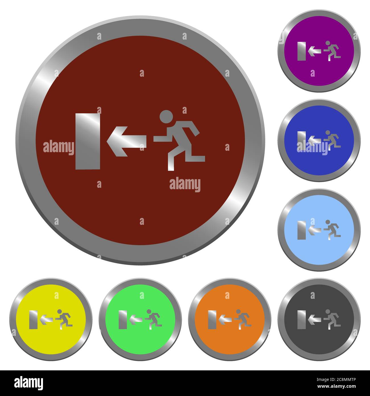 Set of glossy coin-like color exit buttons Stock Vector Image & Art - Alamy