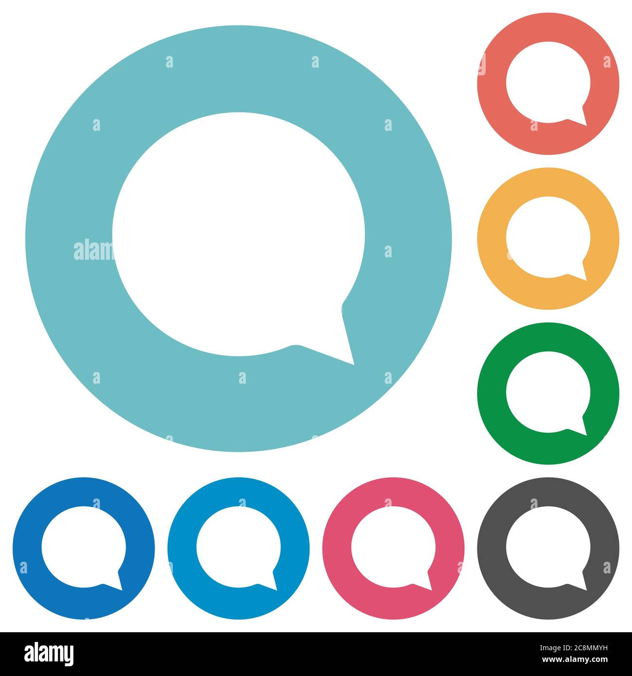 Flat chat icon set on round color background Stock Vector Image & Art ...