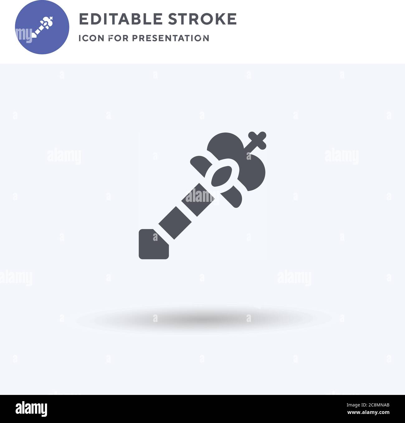 Scepter icon vector, filled flat sign, solid pictogram isolated on ...