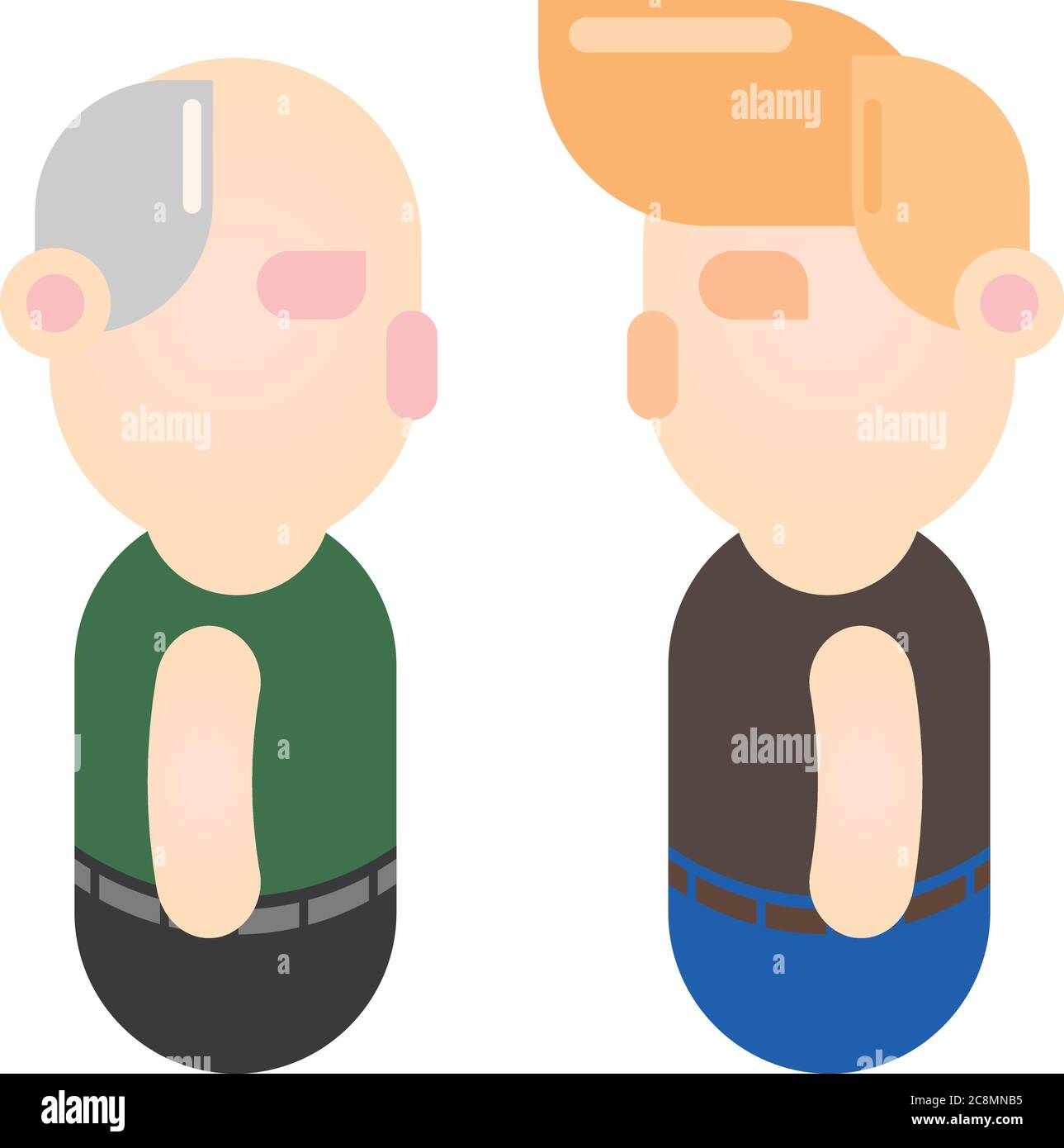 Old vs Young Person Character Figure Vector Illustration Stock Vector ...
