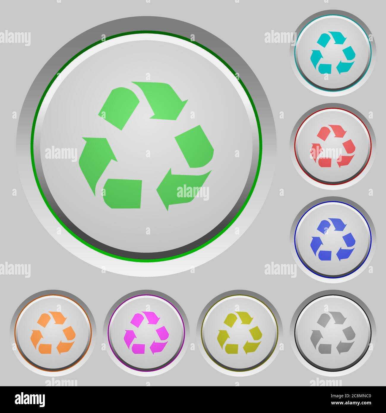 Set of color recycling sunk push buttons Stock Vector Image & Art - Alamy