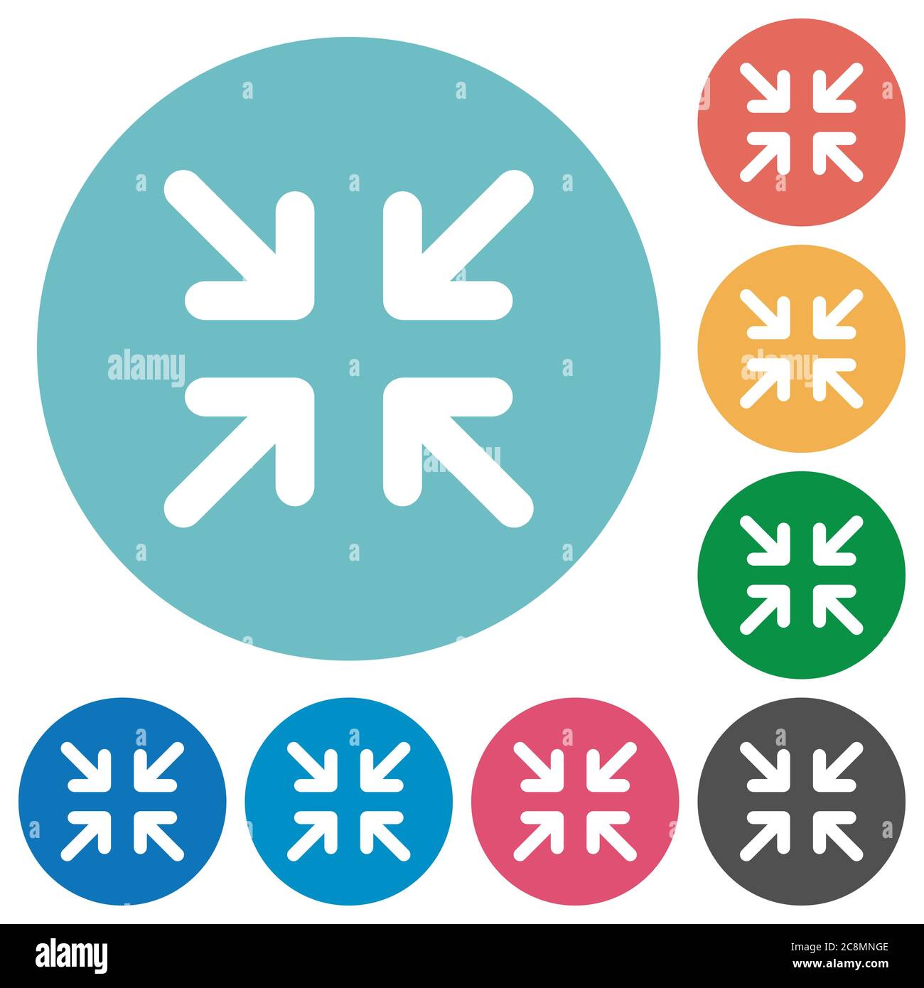 Flat minimize icon set on round color background Stock Vector Image ...