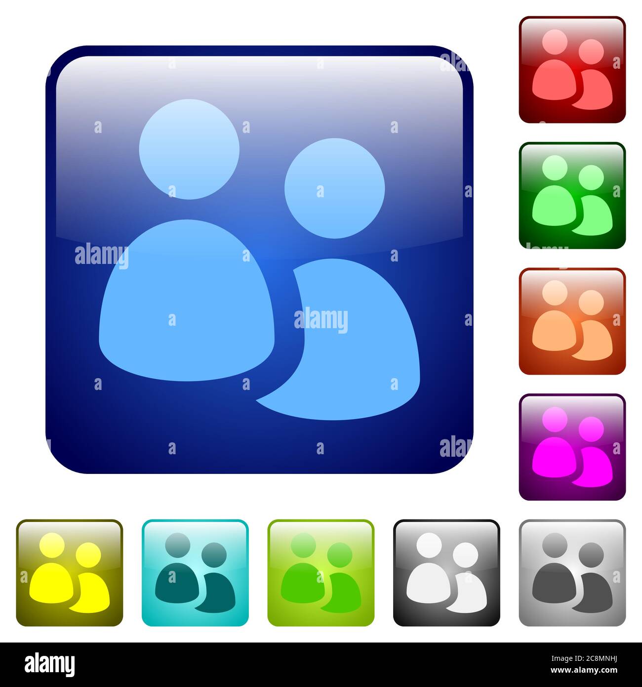 Set of user group color glass rounded square buttons Stock Vector Image & Art - Alamy