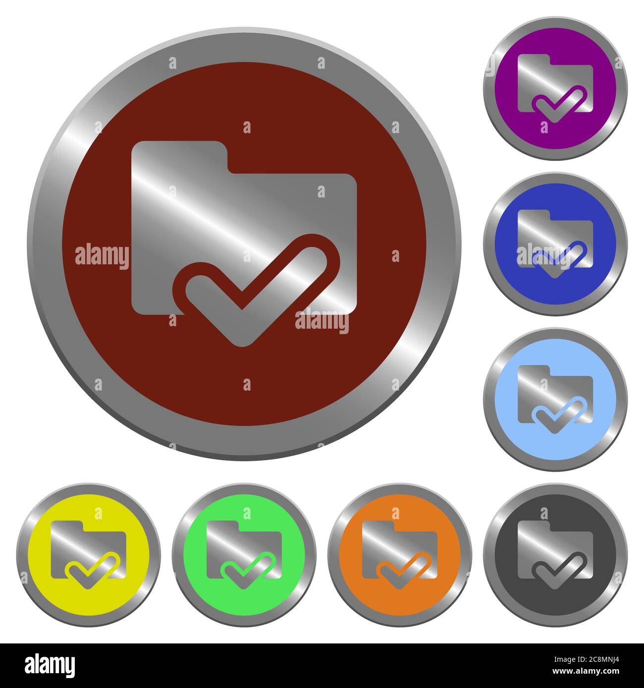 Set of glossy coin-like color folder ok buttons Stock Vector Image & Art - Alamy