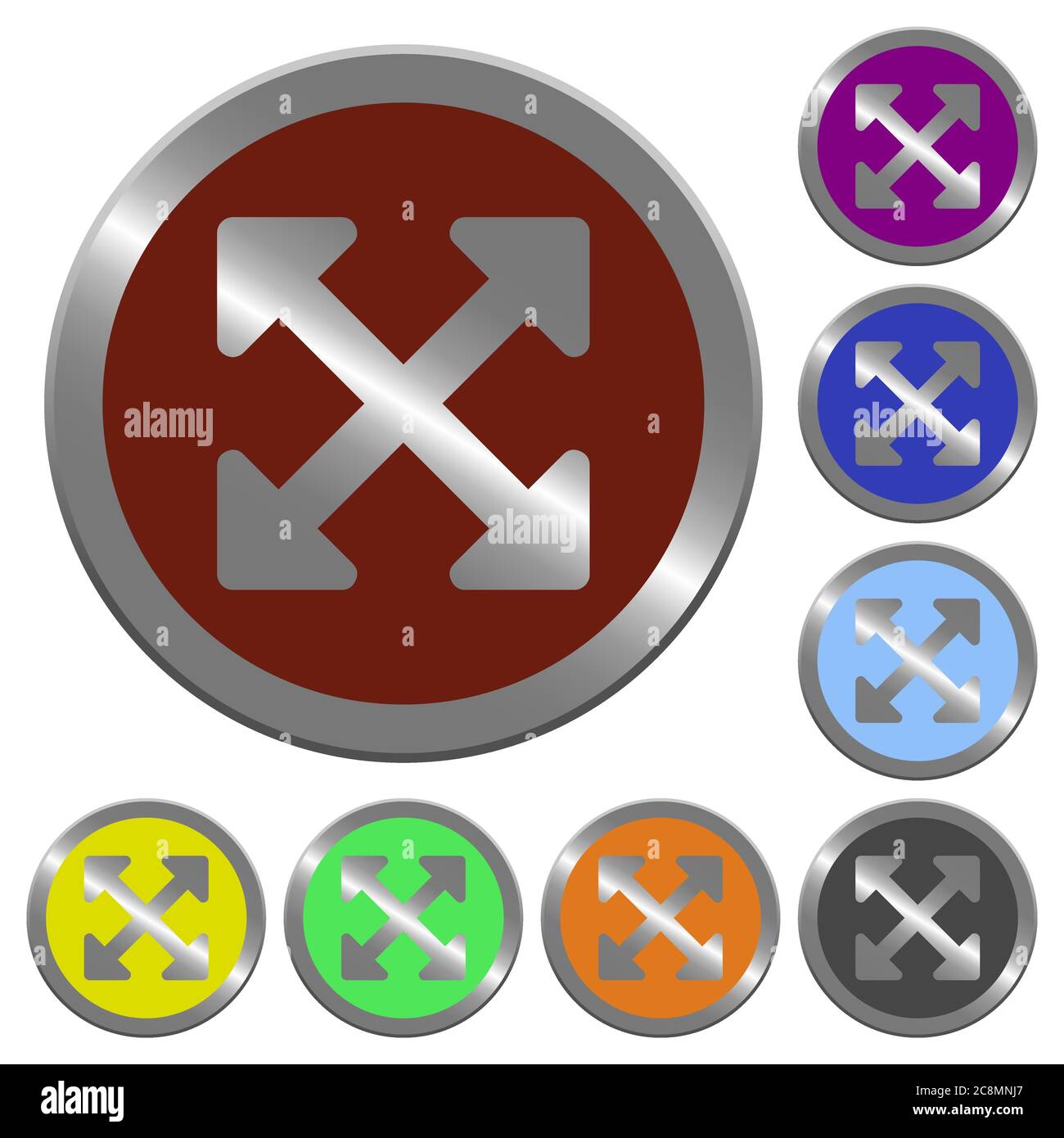 Set of glossy coin-like color resize full alt buttons Stock Vector ...