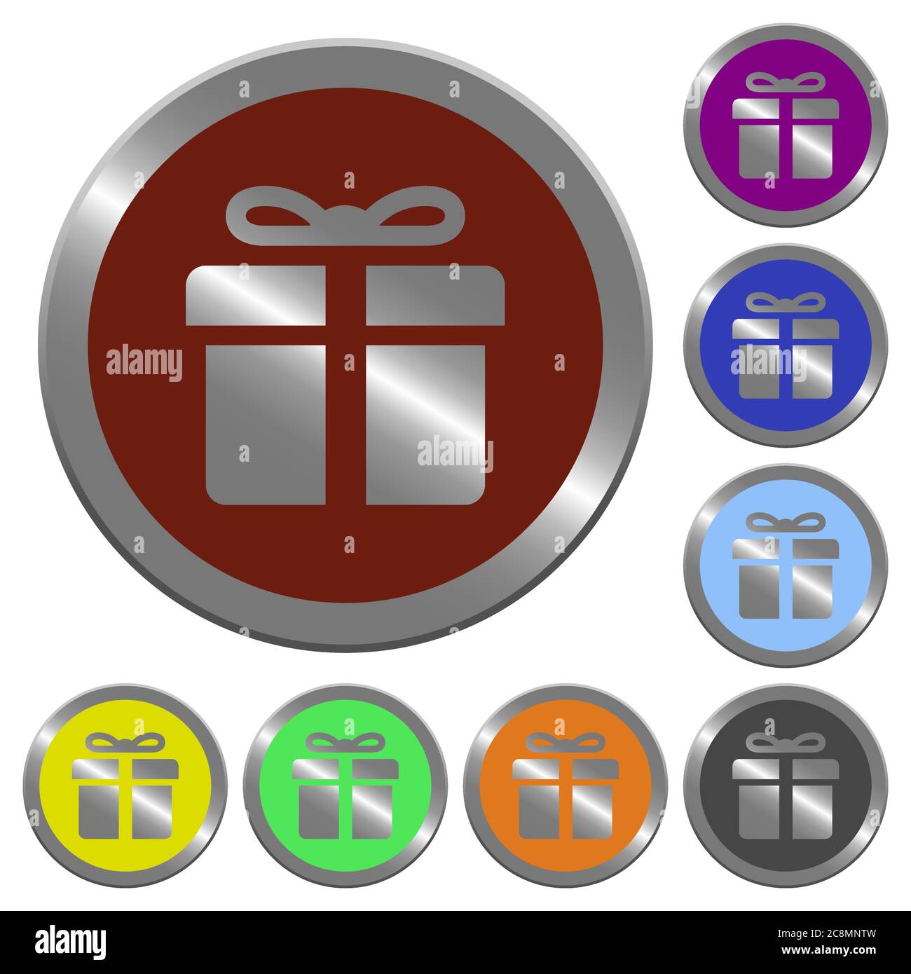 Set of glossy coin-like color gift buttons Stock Vector Image & Art - Alamy