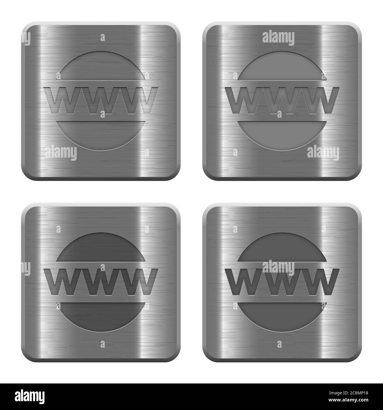 Set of domain buttons vector in brushed metal style Stock Vector Image ...