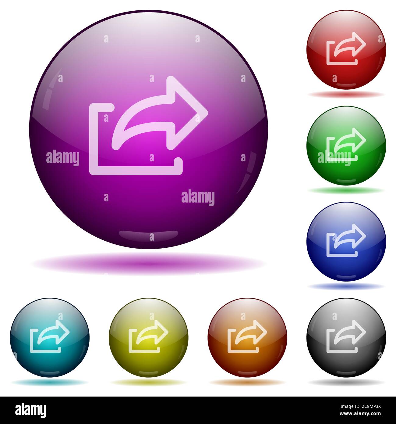 Set of color export glass sphere buttons with shadows Stock Vector ...