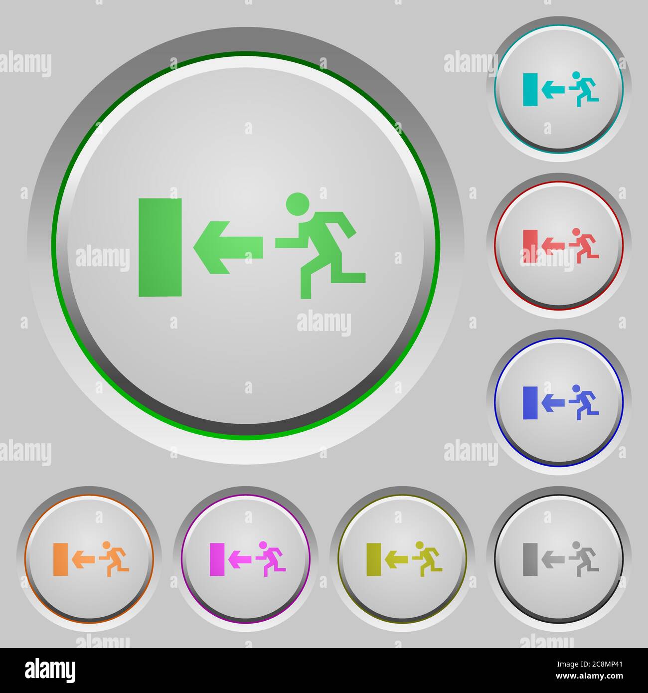 Set of color exit sunk push buttons Stock Vector Image & Art - Alamy