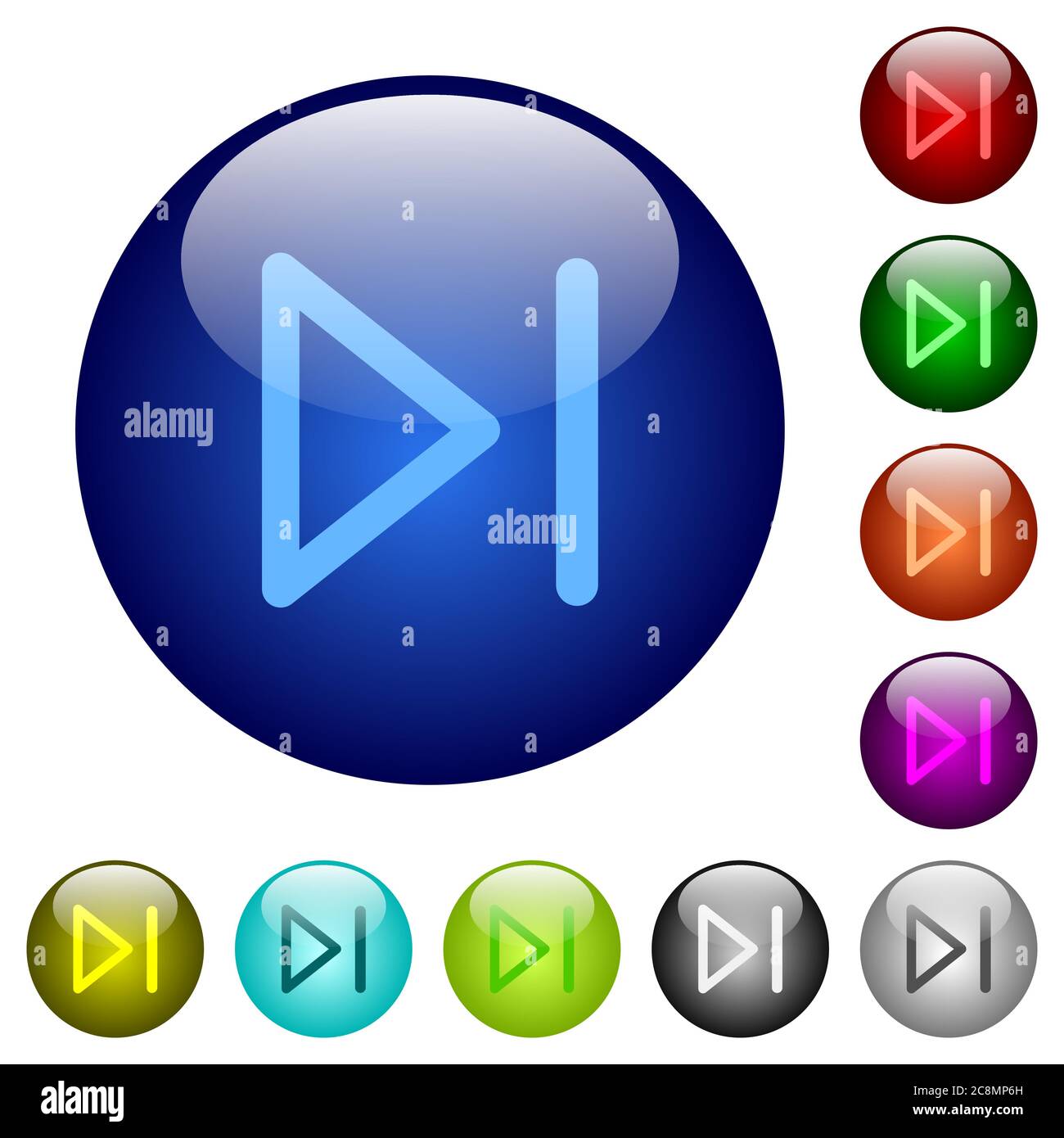 Set of color media next glass web buttons Stock Vector Image & Art - Alamy
