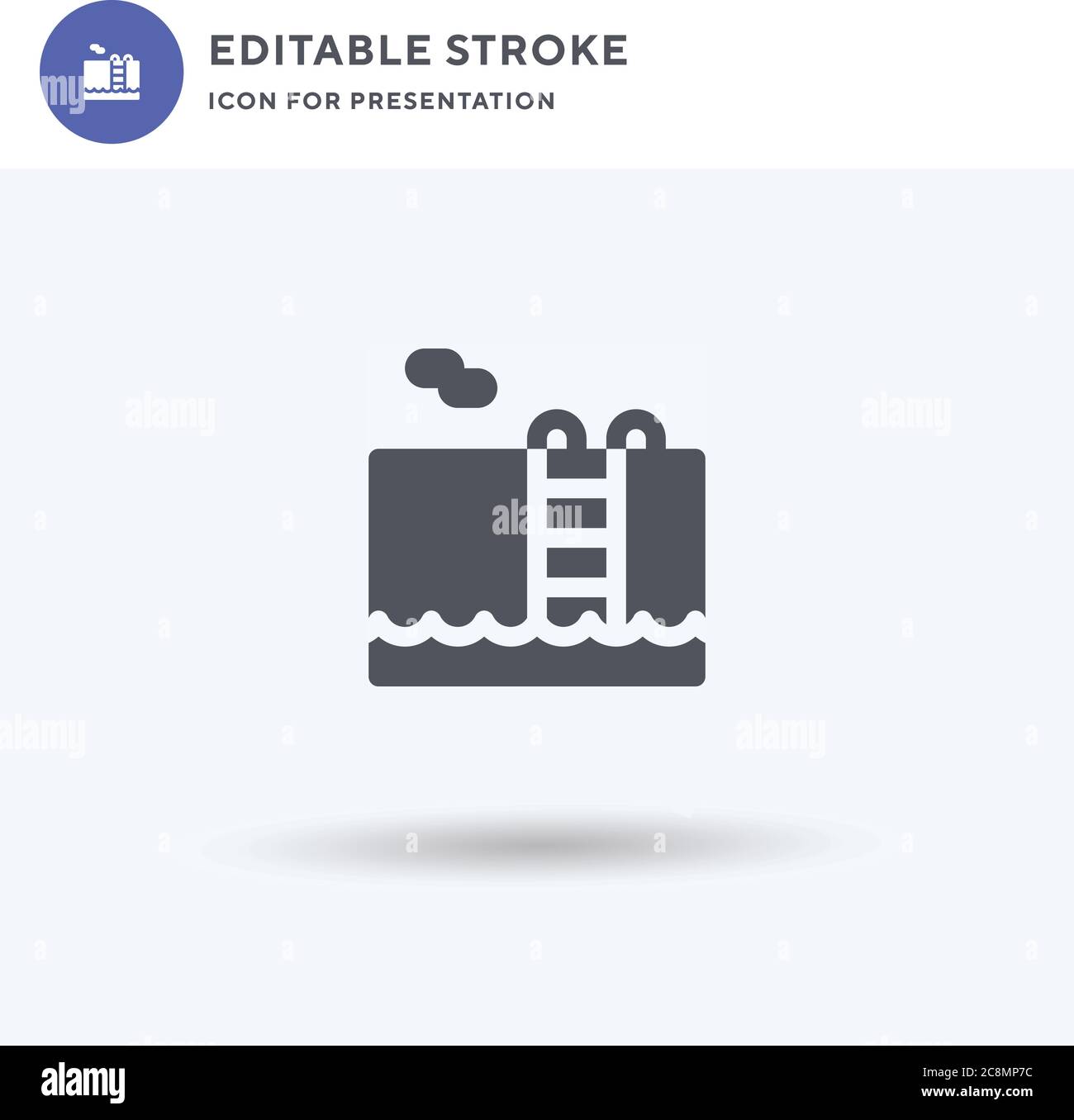 Swimming Pool icon vector, filled flat sign, solid pictogram isolated ...