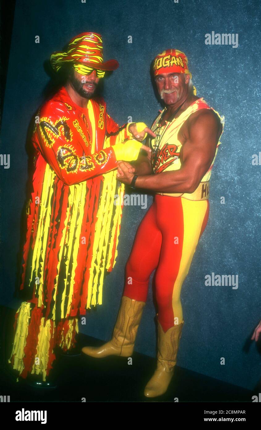Las Vegas, Nevada, USA 23rd January 1996 WWF Wrestlers Randy 'Macho Man' Savage and Hulk Hogan ...