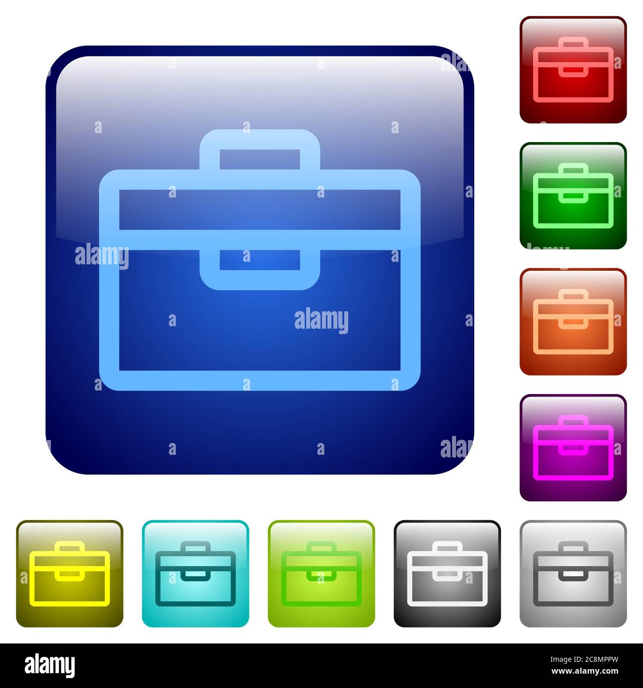 Set of toolbox color glass rounded square buttons Stock Vector Image ...