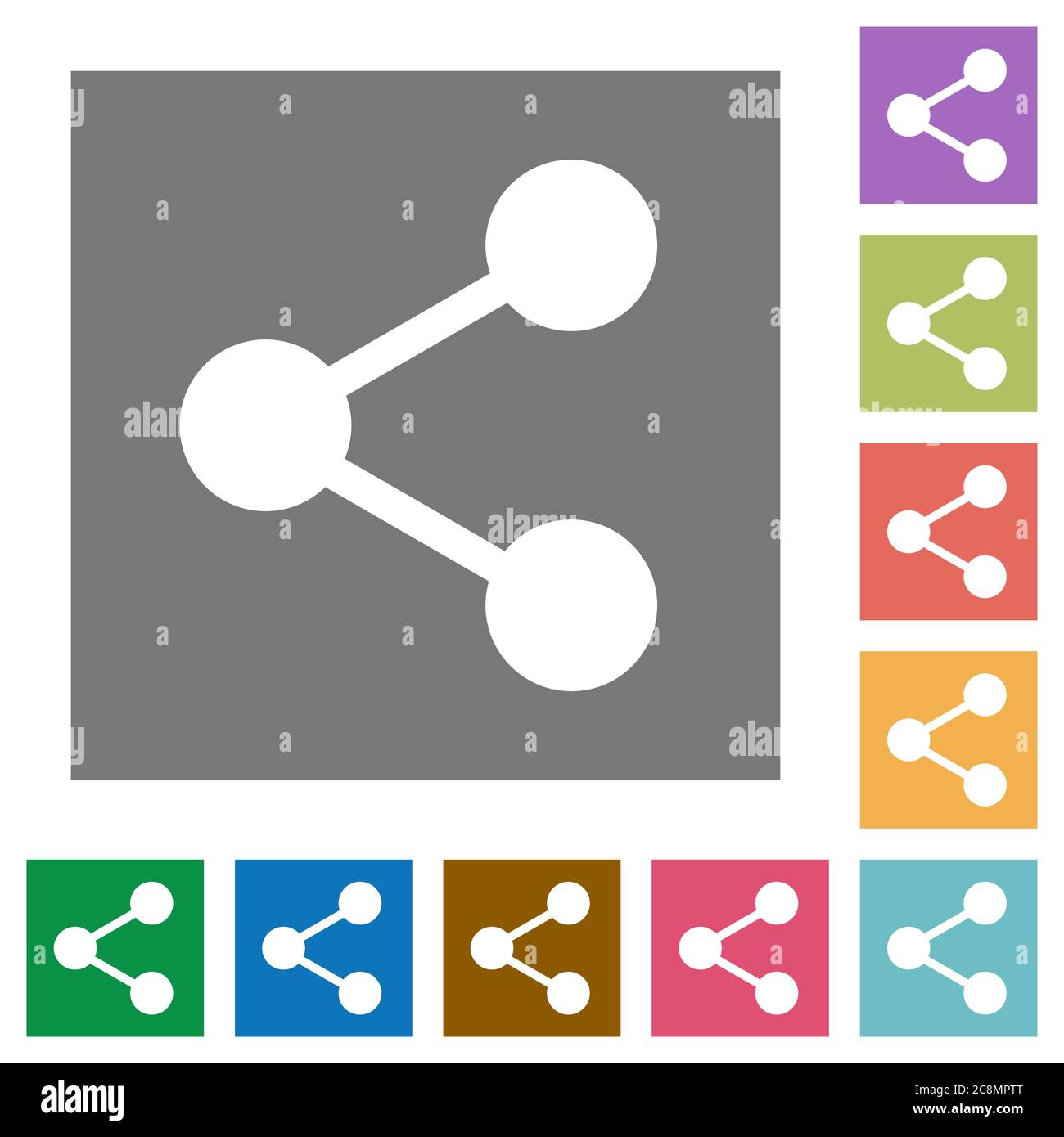 Share flat icon set on color square background Stock Vector Image & Art ...