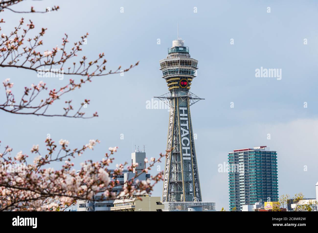 Osaka, JAPAN - CIRCA April, 2019: Tsutenkaku Tower is a tower and well ...