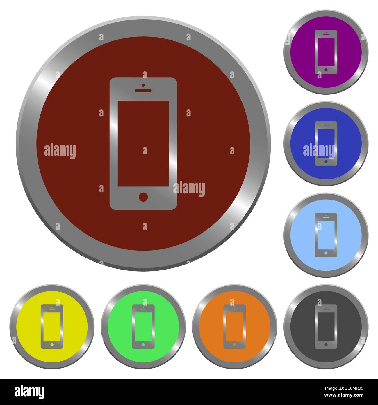 Set of glossy coin-like color cellphone buttons Stock Vector Image ...