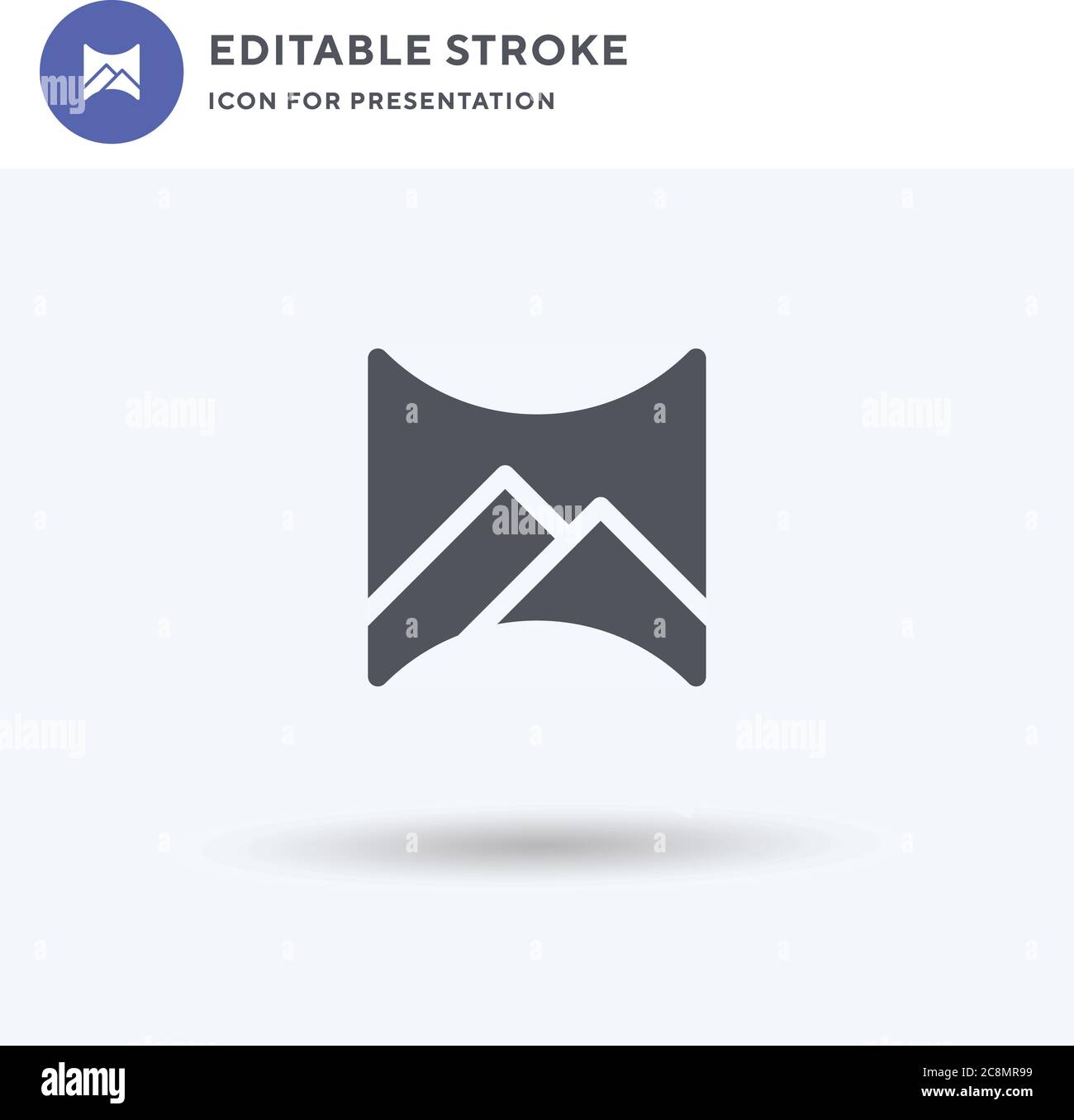 Panorama icon vector, filled flat sign, solid pictogram isolated on ...