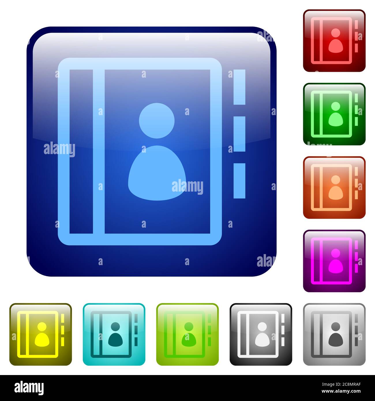 Set of contacts color glass rounded square buttons Stock Vector Image & Art - Alamy